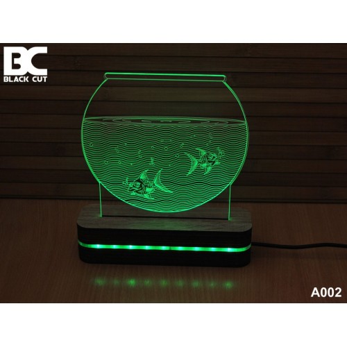 3D lampa Akvarijum ljubičasti