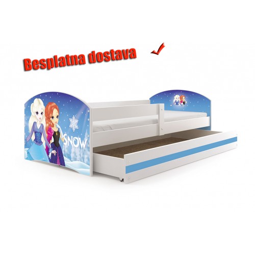 Dečiji krevet Lookie White 160x80 cm sa dušekom dezen 06