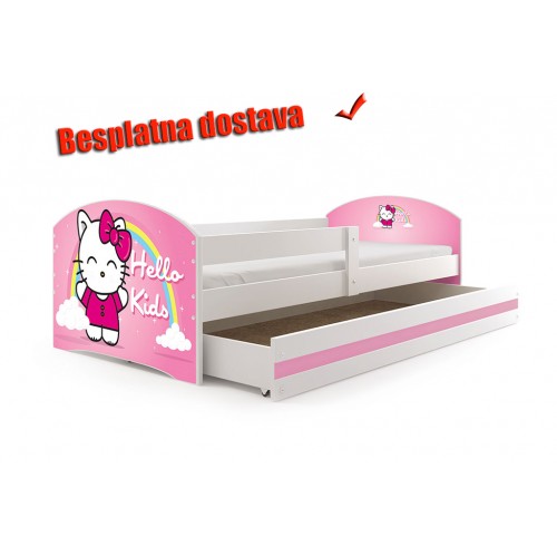 Dečiji krevet Lookie White 160x80 cm sa dušekom dezen 03