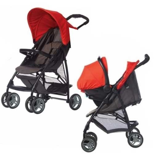 Dečija kolica+auto sedište Graco duo sistem Literider black/red