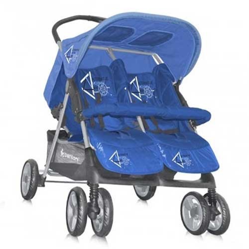 Dečija kolica za blizance Bertoni Twin Blue + torba