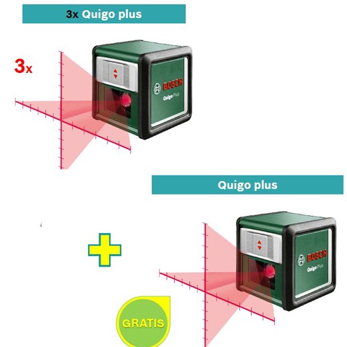 Laser za ukrštenje linije Bosch Quigo PLUS 3 kom + Quigo Plus GRATIS