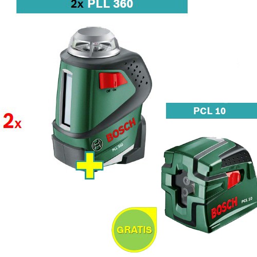 Samonivelušući laser za linije Bosch PLL 360 2 kom + Laser za ukrštene linije Bosch PCL 10