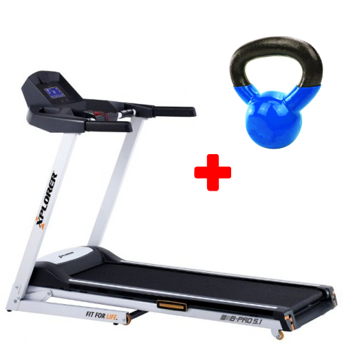 Motorna traka za trčanje Xplorer B-PRO 5.1 + Kettlebell - girja 10 kg