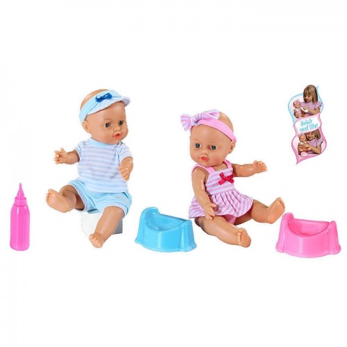 Lutka beba koja pije i piški Loko toys 32 cm PLAVA