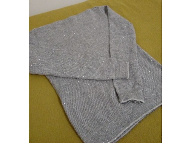 SREBRNA nova bluza od lame vunice camac izrez