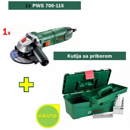 Ugaona brusilica Bosch PWS 700-115 + Kutija sa priborom GRATIS