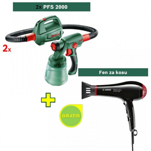 Sistem za prskanje boje Bosch PFS 2000 2 kom + Fen za kosu