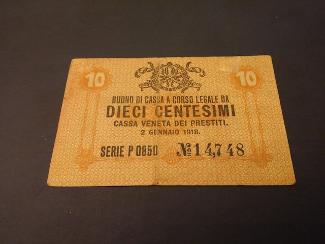 Italija 10 centisima CASSA VENETA 1918