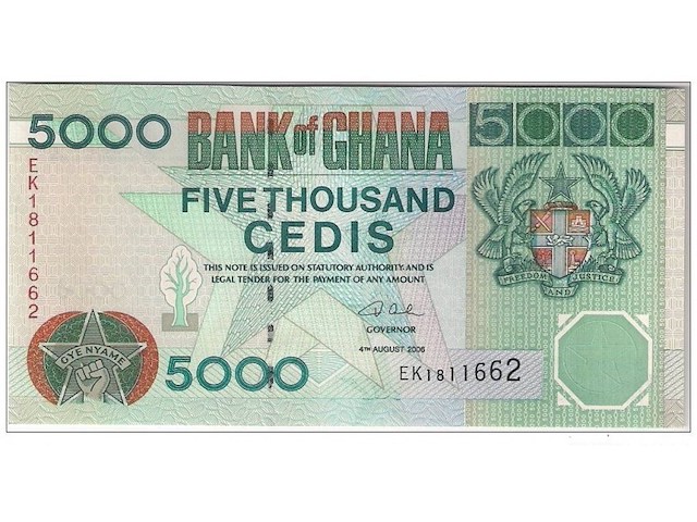 Ghana 5000 cedis 2006. UNC