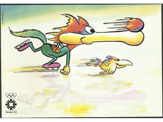 bosna sarajevo 84 olimpijada vucko-karikatura