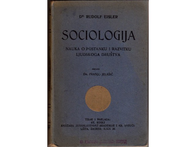 SOCIOLOGIJA Dr. Rudolf Eisler (1919.)