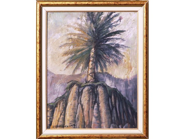 Palma-ulje na lesonitu 48 x 38 - umetnicka slika