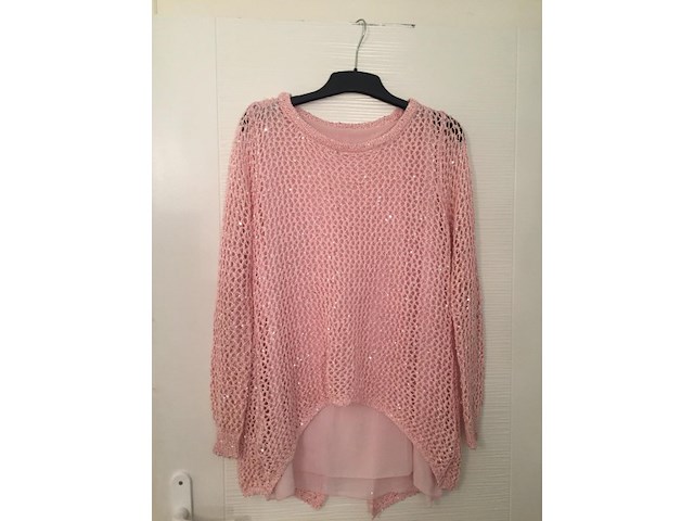 Roze svetlucavi džemper