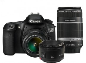 Canon EOS 60D 18-55 IS II + 55-250 IS II + 50 f/1.8 II