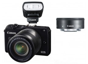 Canon EOS M2 + 18-55 IS STM + 22 f/2 STM + 90EX