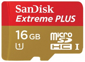 SanDisk Micro SDHC 16GB Extreme Plus 80MB/s Class10