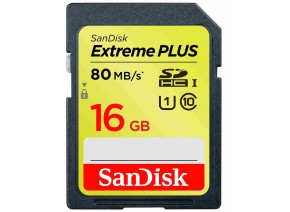 SanDisk SDHC 16GB Extreme Plus 80MB/s Class10