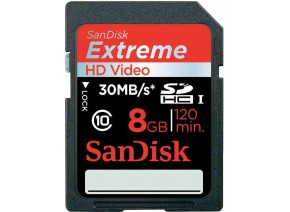 SanDisk SDHC 8GB Extreme HD Video 30MB/s
