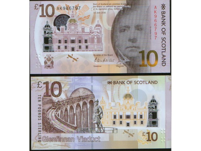 Scotland 10 Pounds 2017. UNC Polymer.