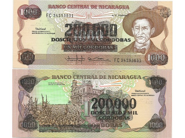 Nicaragua 200.000 cordobas 1985. UNC