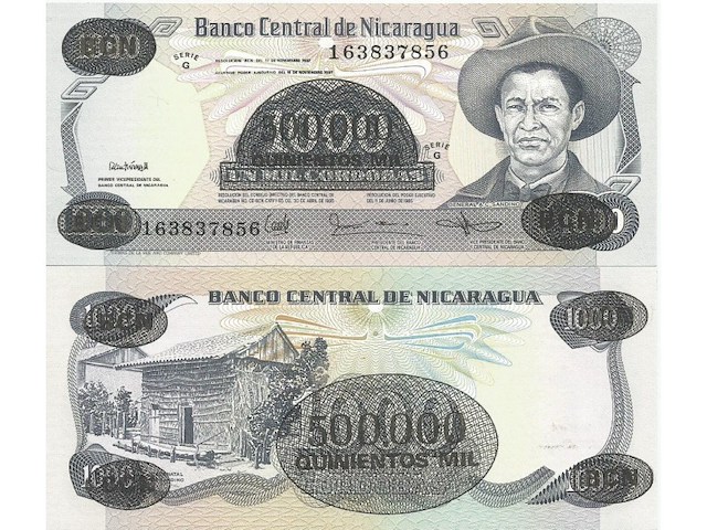 Nicaragua 500.000 cordobas 1987. UNC