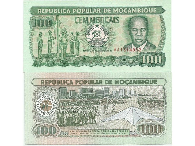 Mozambique 100 meticais 1989. UNC