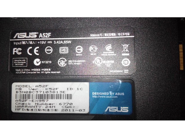 ASUS A52F Donji deo kucista