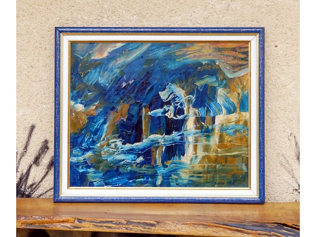Podvodni svet-ulje na lesonitu 50 x 42- umetnicka slika