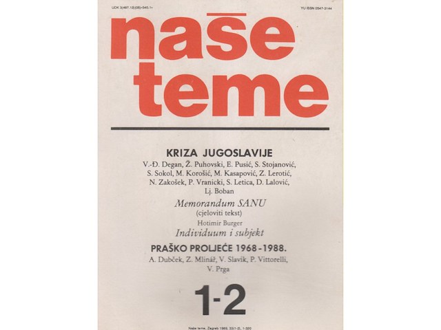 KRIZA JUGOSLAVIJE / Memorandum SANU (cjelovit tekst)