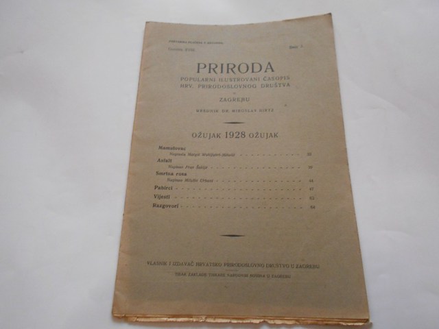 Pririoda br.3/XVIII,  mart 1928.