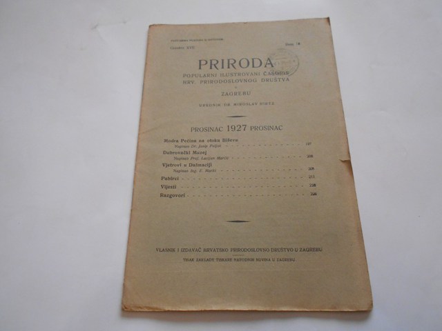 Pririoda br.10/XVII, prosinac 1927.