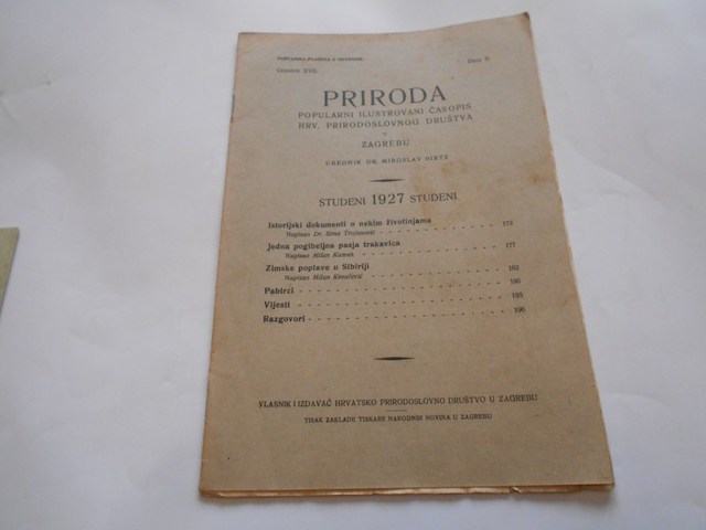 Pririoda br. 9/XVII,  studeni  1928.