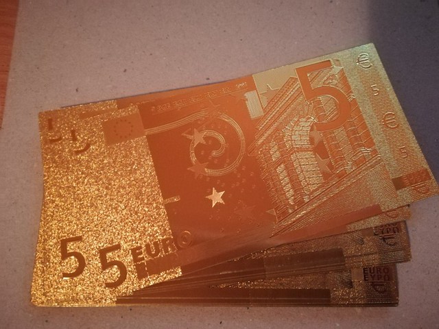 5 euro 24k gold foil banknote