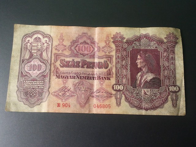 100 szaz pengo  Madjarskih 1930
