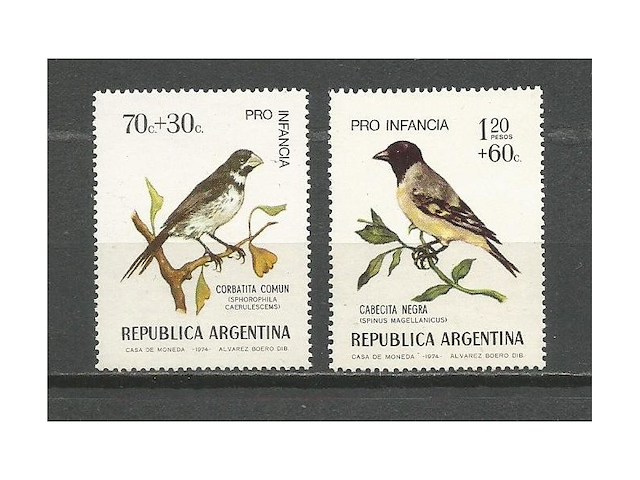 ab Argentina 1974. Ptice,kompletna cista serija
