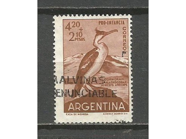 ab Argentina 1961. Ptice,zig. MALVINAS