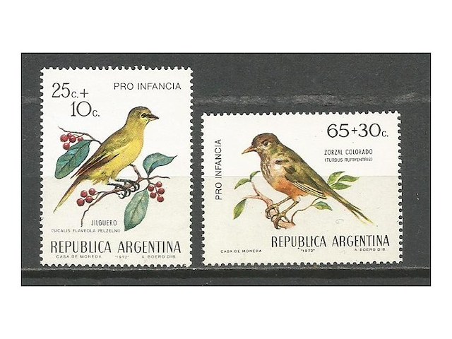 ab Argentina 1972. Ptice,kompletna cista serija