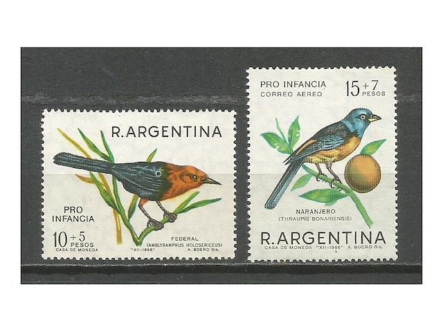 ab Argentina 1967. Ptice,kompletna cista serija