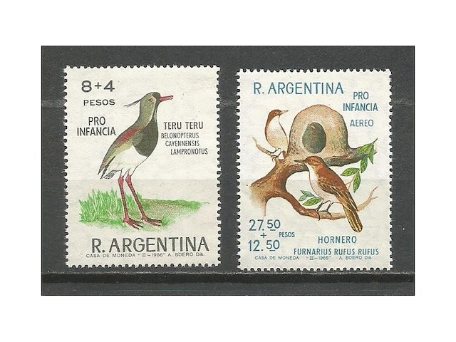 ab Argentina 1966. Ptice,kompletna cista serija