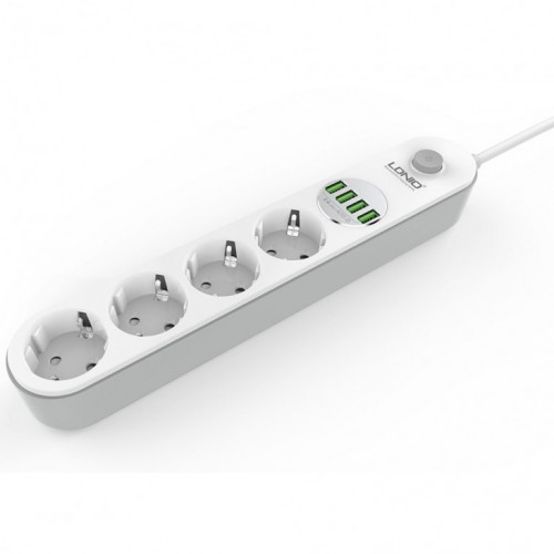 Produžni Kabl LDNIO SE4432 4 EU Plug + 4 USB plug Max 2500W 2M White