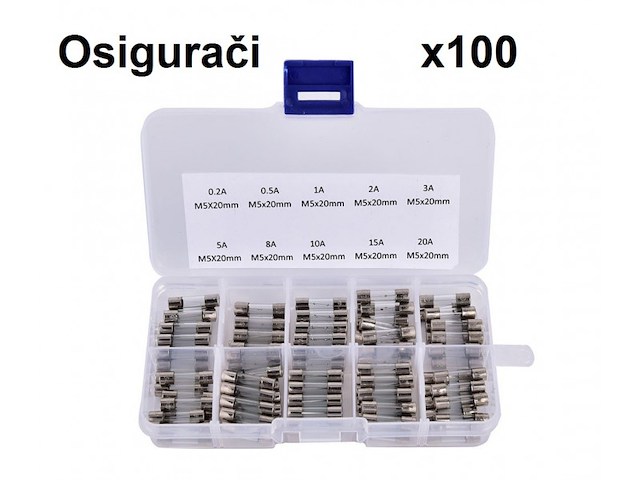 Osiguraci - Kutija sa 100 brzih osiguraca 5x20mm