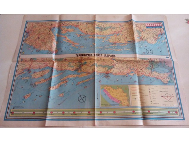 Turisticka karta Jadrana    1975