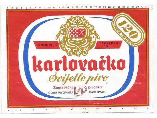 KARLOVACKO SVIJETLO PIVO etiketa