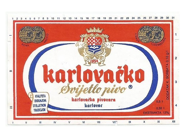 KARLOVACKO SVIJETLO PIVO etiketa