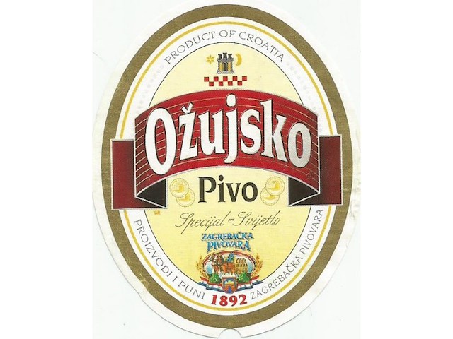 OZUJSKO PIVO  Pivovara Zagreb etiketa