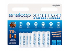Sanyo Eneloop Combi Pack 4xAAA + 4xAA