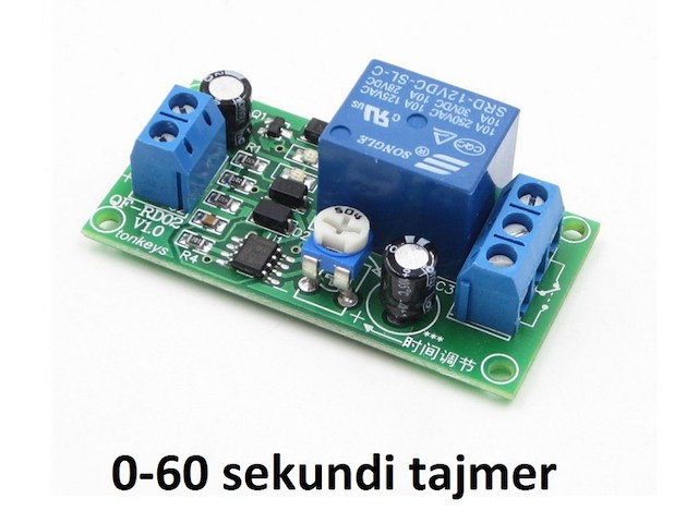 Vremenski rele - tajmer - 0-60 sekundi - 12V