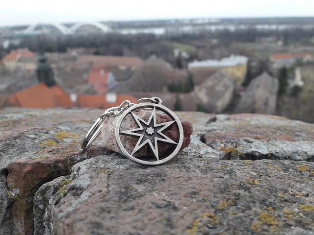 Heptagram amulet privezak za kljuceve