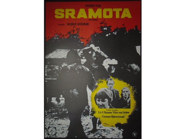 SRAMOTA (1968) Ingmar Bergman FILMSKI PLAKAT